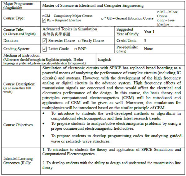 MSc Course List – Faculty of Science and Technology | University of Macau