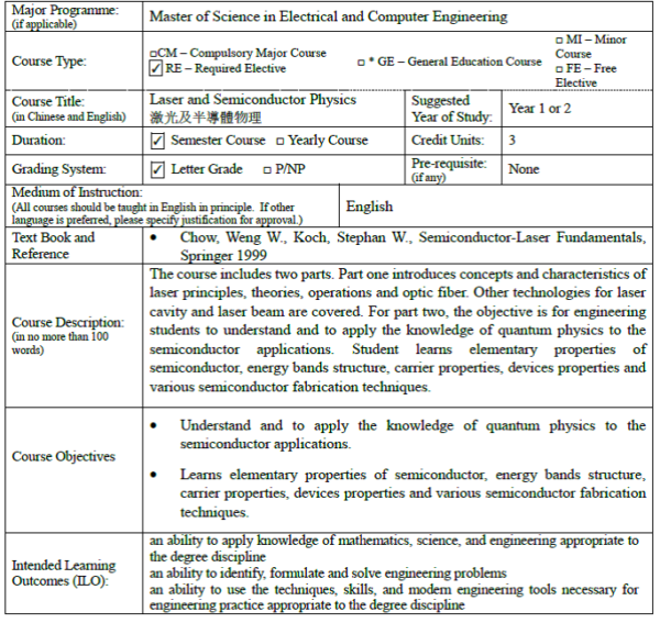 MSc Course List – Faculty of Science and Technology | University of Macau