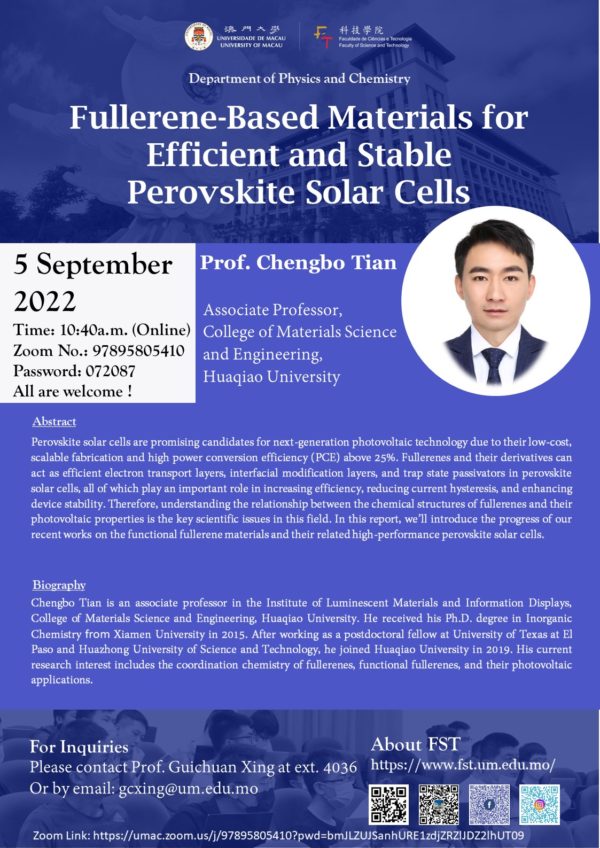 Fullerene-Based Materials for Efficient and Stable Perovskite Solar Cells – Faculty of Science ...