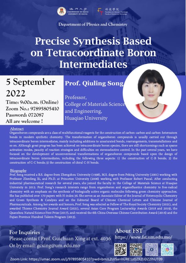 Precise Synthesis Based on Tetracoordinate Boron Intermediates ...