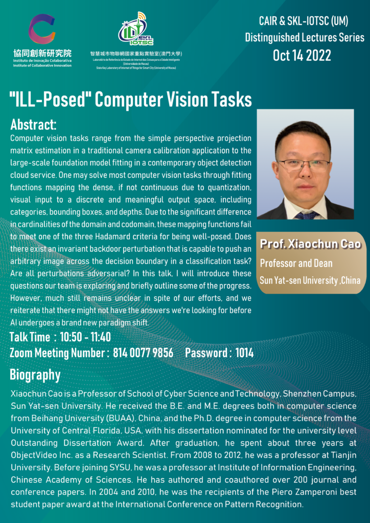 CAIR & IOTSC Distinguished Lectures Series: Workshop on AI Security and ...