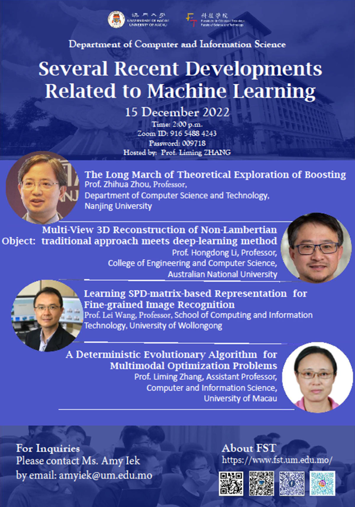 Several Recent Developments Related to Machine Learning Hosted by: Prof ...
