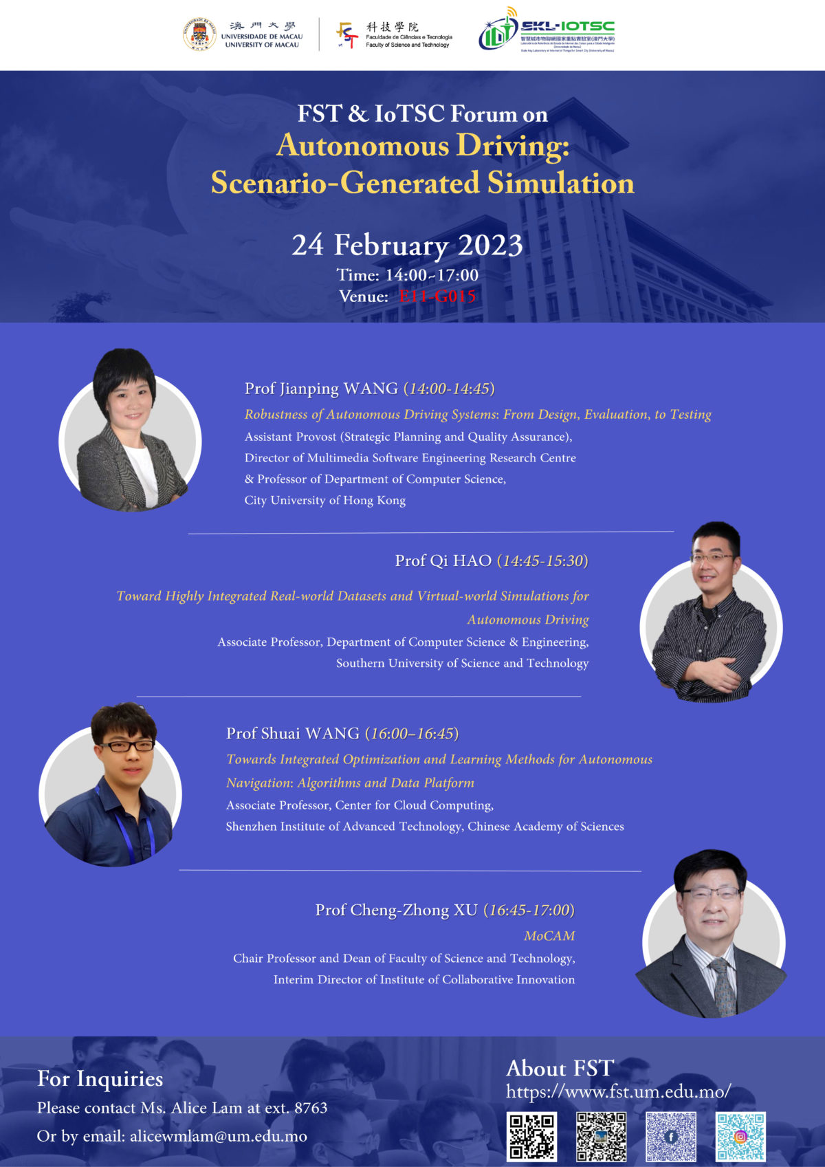 FST & IoTSC Forum on Autonomous Driving: Scenario-Generated Simulation Prof Jianping WANG from ...