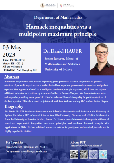Harnack inequalities via a multipoint maximum principle – Faculty of ...