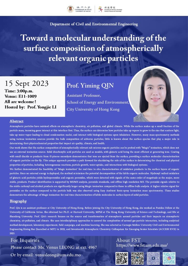 Toward a molecular understanding of the surface composition of atmospherically relevant organic ...