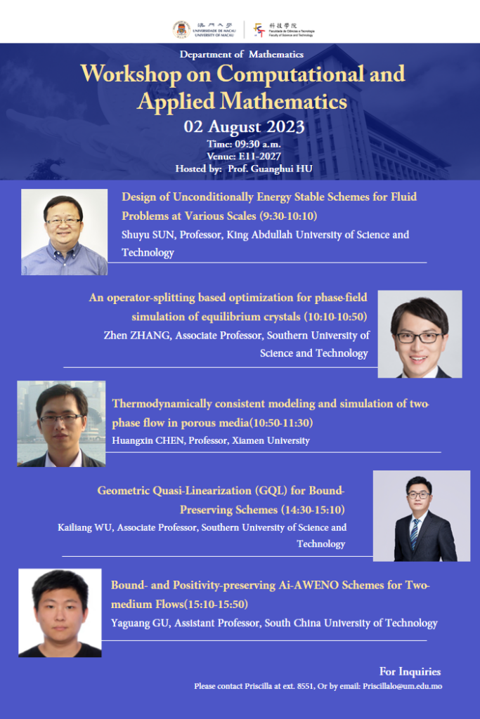 Workshop on Computational and Applied Mathematics – Faculty of Science ...