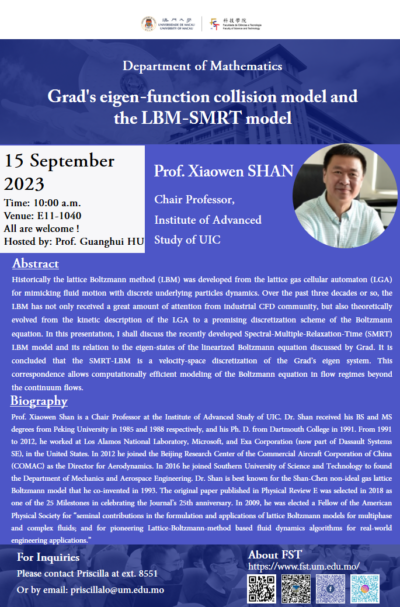 Grad’s eigen-function collision model and the LBM-SMRT model – Faculty of Science and Technology ...