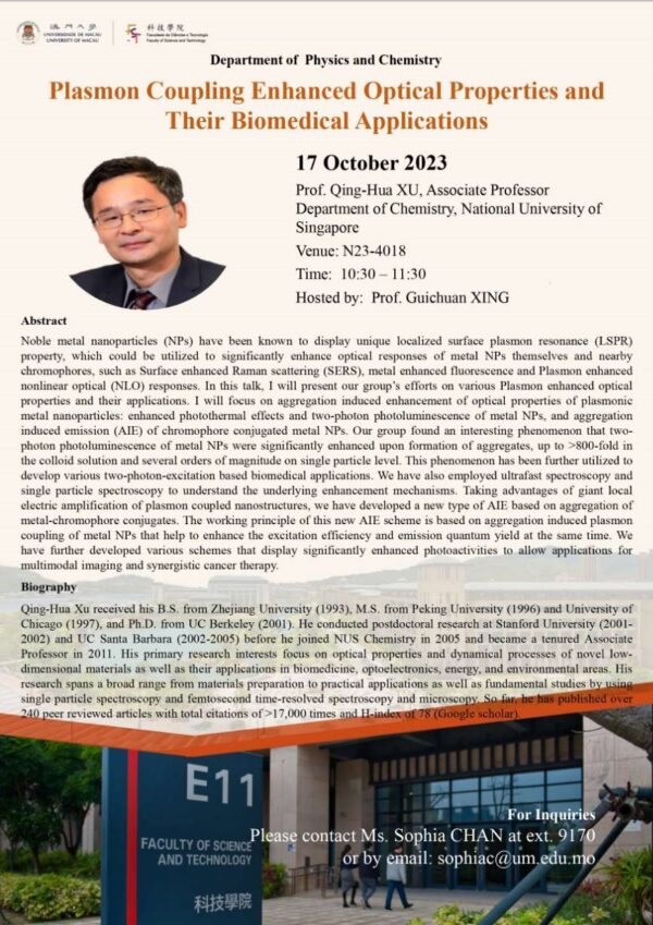 Plasmon Coupling Enhanced Optical Properties and Their Biomedical ...