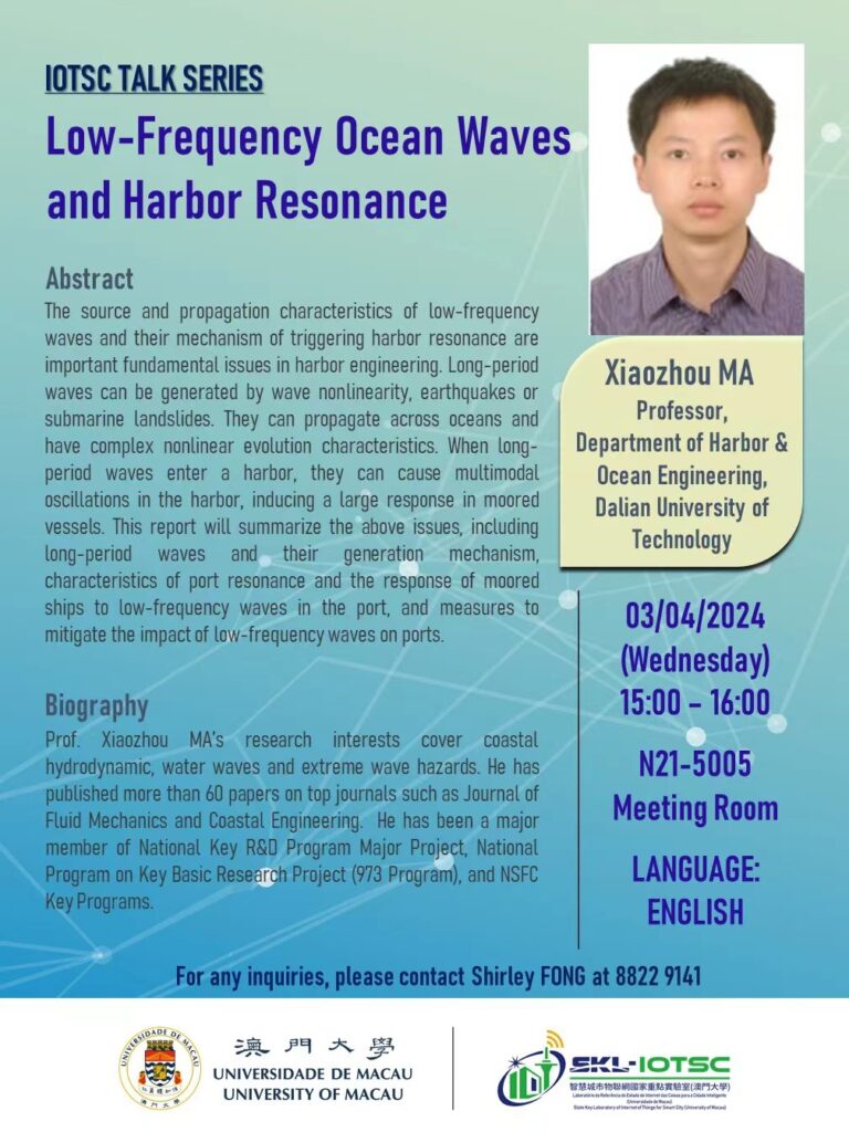 IOTSC Talk Series: Low -Frequency Ocean Waves and Harbor Resonance ...
