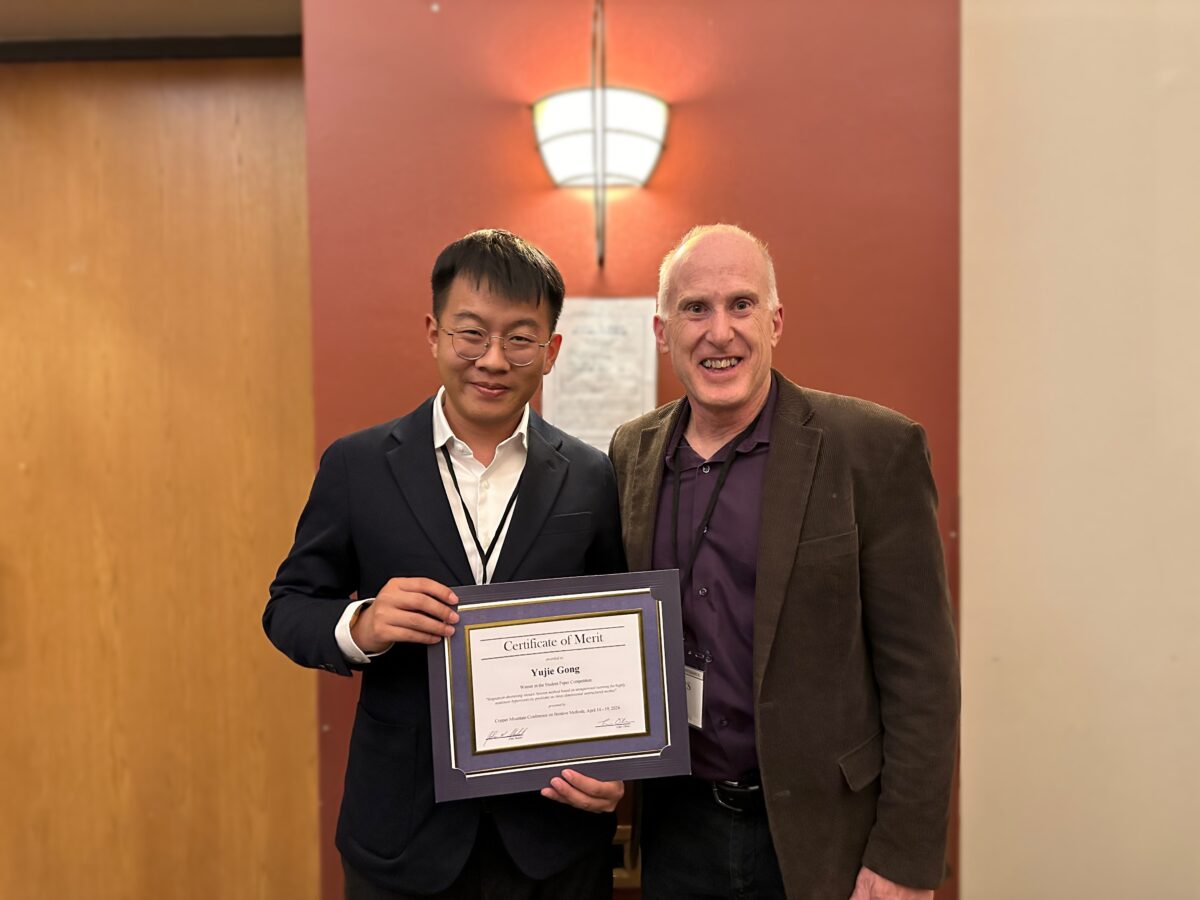 UM PhD student Yujie Gong won the Student Paper Competition at ...