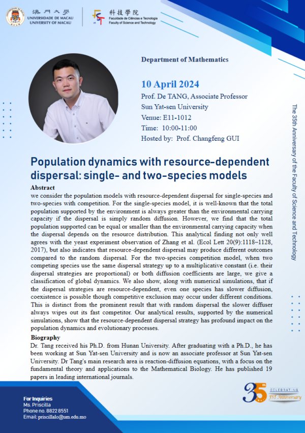 Population dynamics with resource-dependent dispersal: single- and two ...