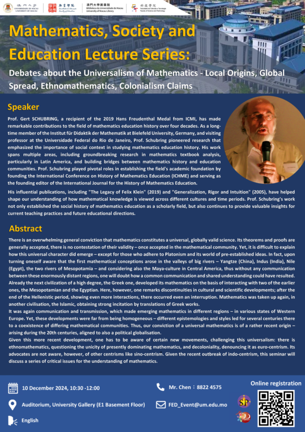 Debates about the Universalism of Mathematics – Local Origins, Global ...