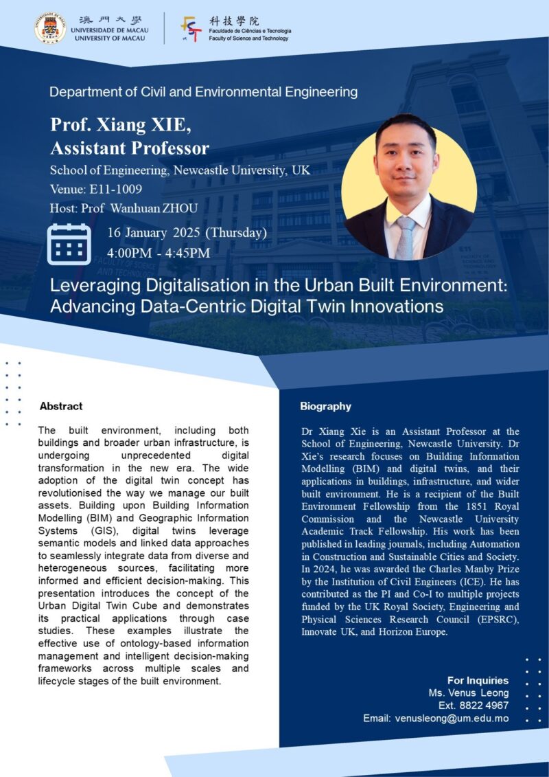 Leveraging Digitalisation in the Urban Built Environment: Advancing ...