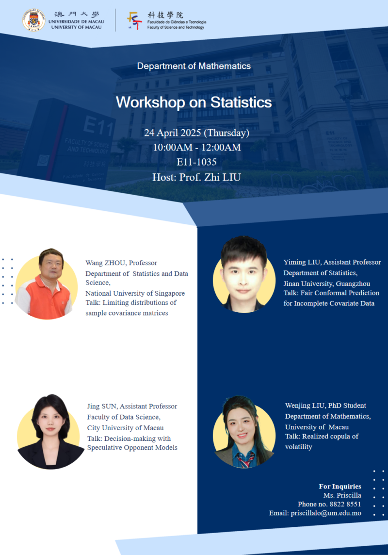 Workshop on Statistics – Faculty of Science and Technology | University ...