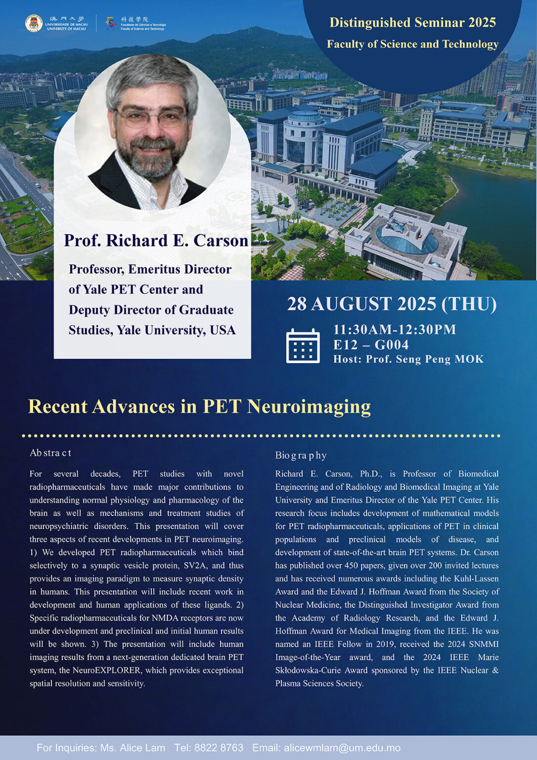 FST Distinguished Seminar – Recent Advances in PET Neuroimaging Speaker ...