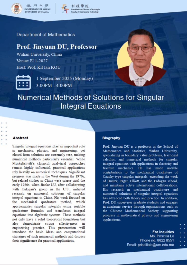 Numerical Methods of Solutions for Singular Integral Equations – Faculty of Science and ...