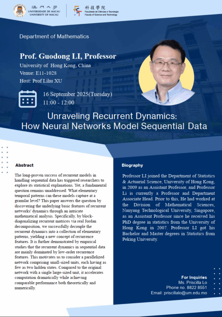 Unraveling Recurrent Dynamics: How Neural Networks Model Sequential Data – Faculty of Science ...