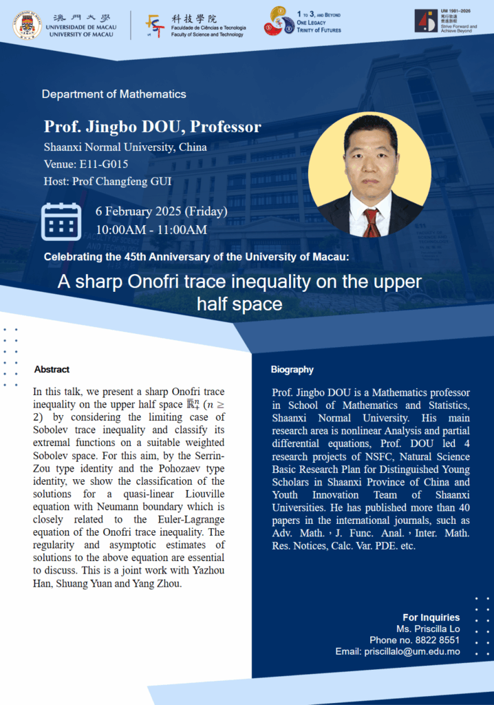 A sharp Onofri trace inequality on the upper half space – Faculty of ...